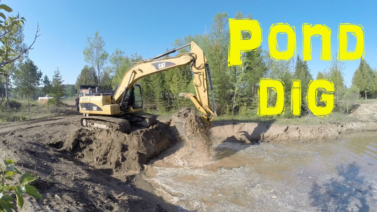 backhoe digging pond