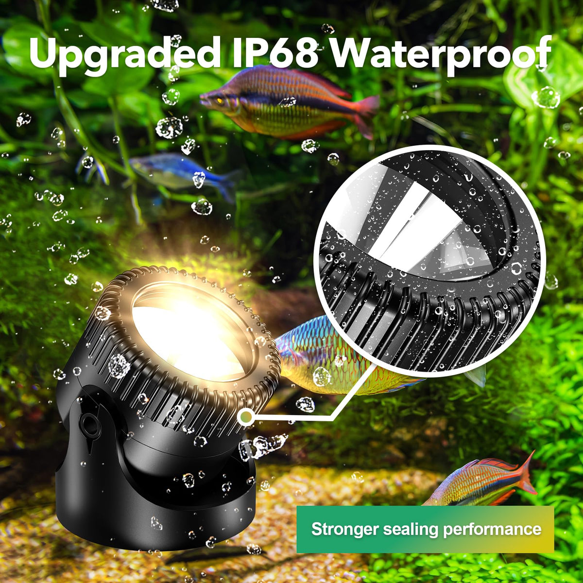 3-Head Warm White Solar Pond Lights for Outdoor Water Features