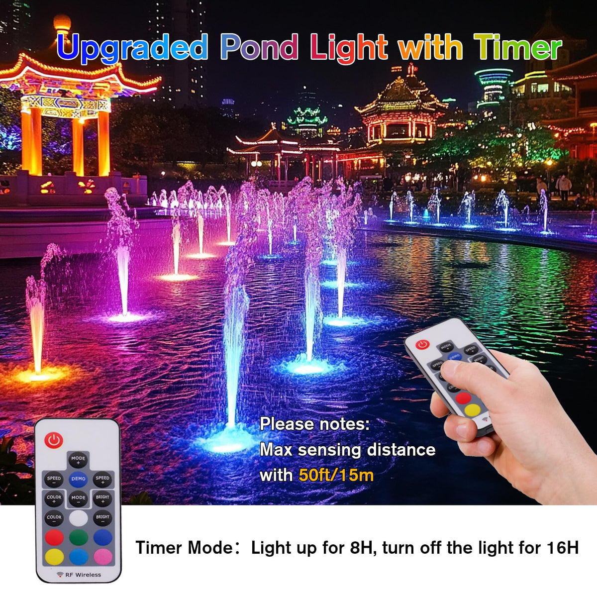 6-Head RGB Color Changing LED Underwater Pond Lights