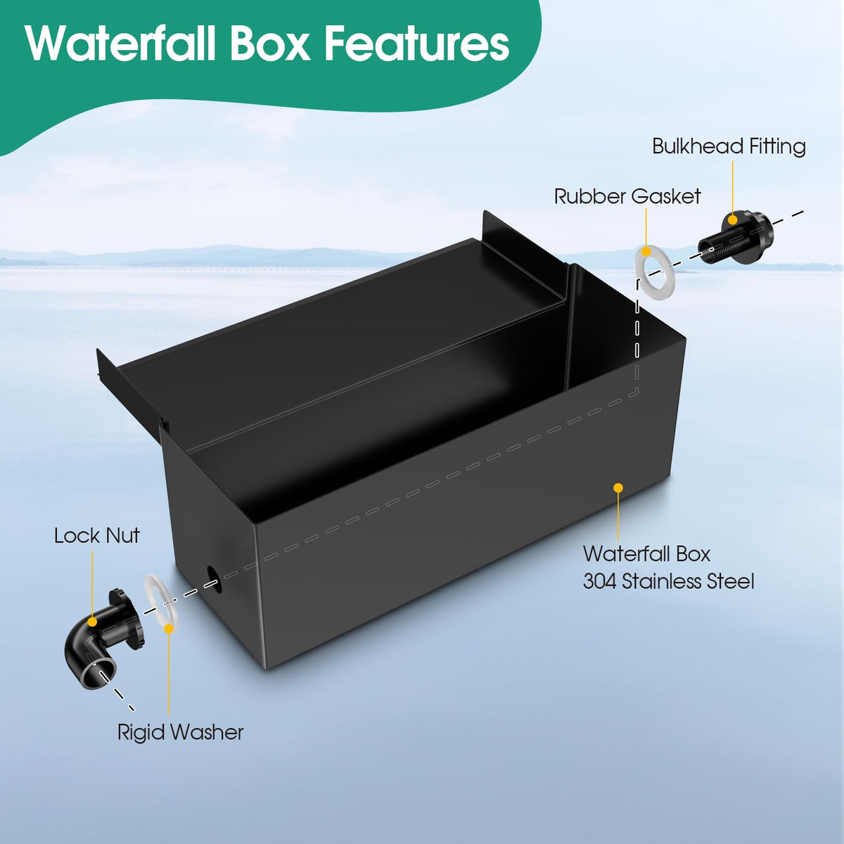 70W Solar Powered Waterfall Pump – Pond Spillway Box Included