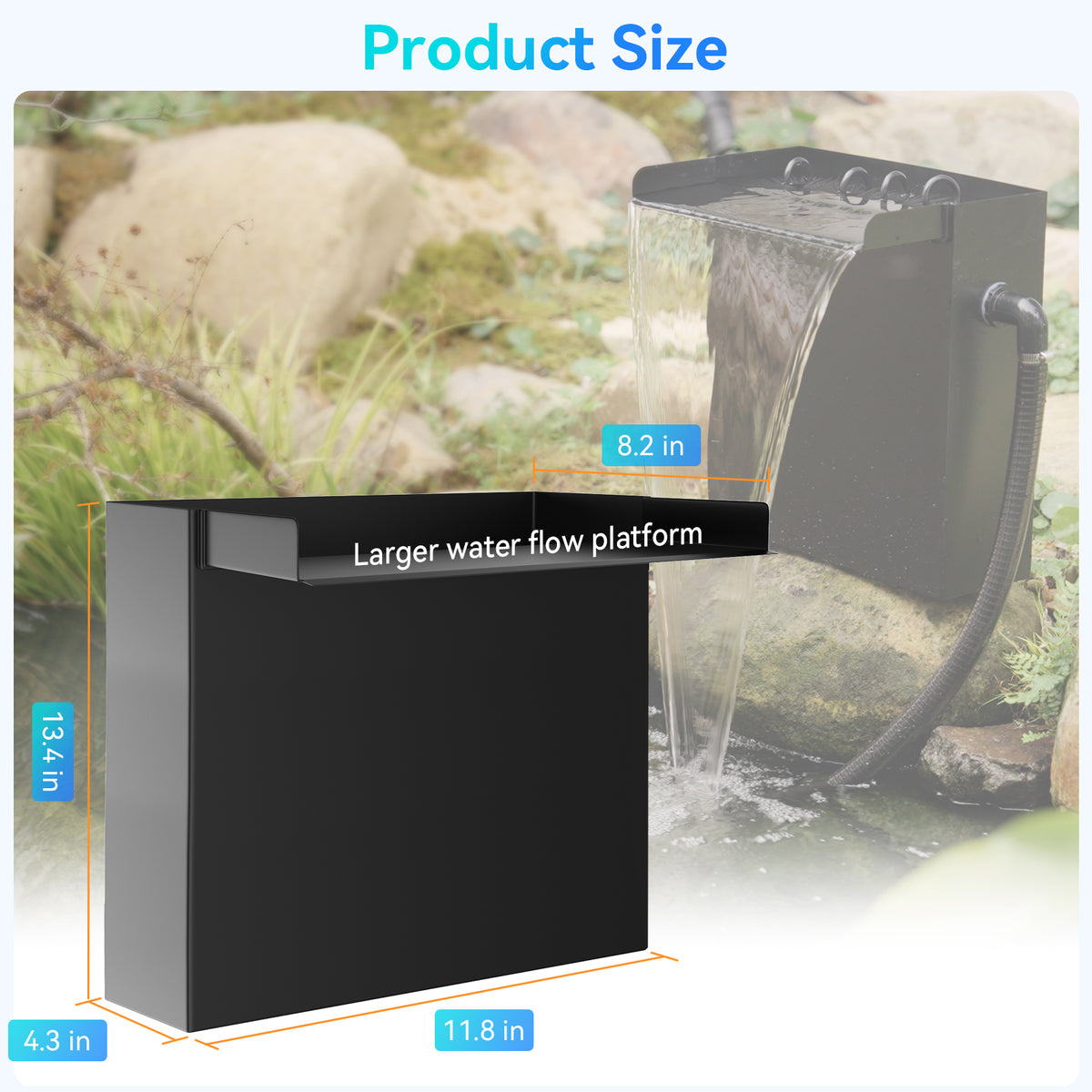 Solar Powered 70W Waterfall Pump Kit with 40W 580GPH Pump